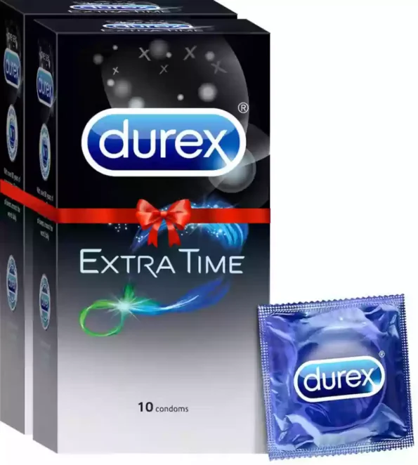 Durex Extra Time Condom 10N (Pack Of 2) (Discreet Packaging)