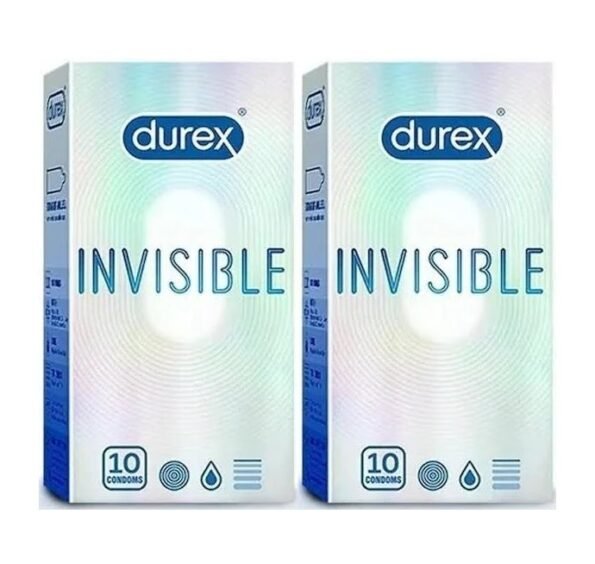 Durex Invisible Super Ultra-Thin Condoms for Men-10 Count (Pack of 2 ...